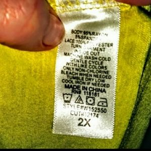 French Blue | Tops | French Blue Top Size 2x High Low Lace Hem Nwot ...